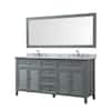 Direct vanity sink Shutter 70 in. Bath Vanity in Gray with White ...