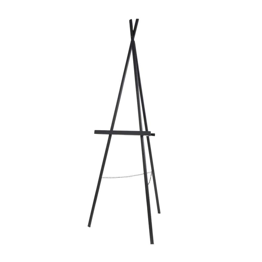 Litton Lane 67 in. Black Metal Tall Adjustable Minimalistic Tabletop ...