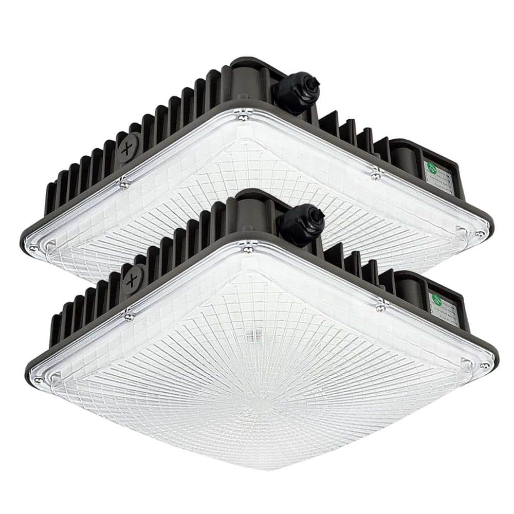 Honbei 350-Watt Equivalent Integrated LED Bronze Canopy Light Fixture ...