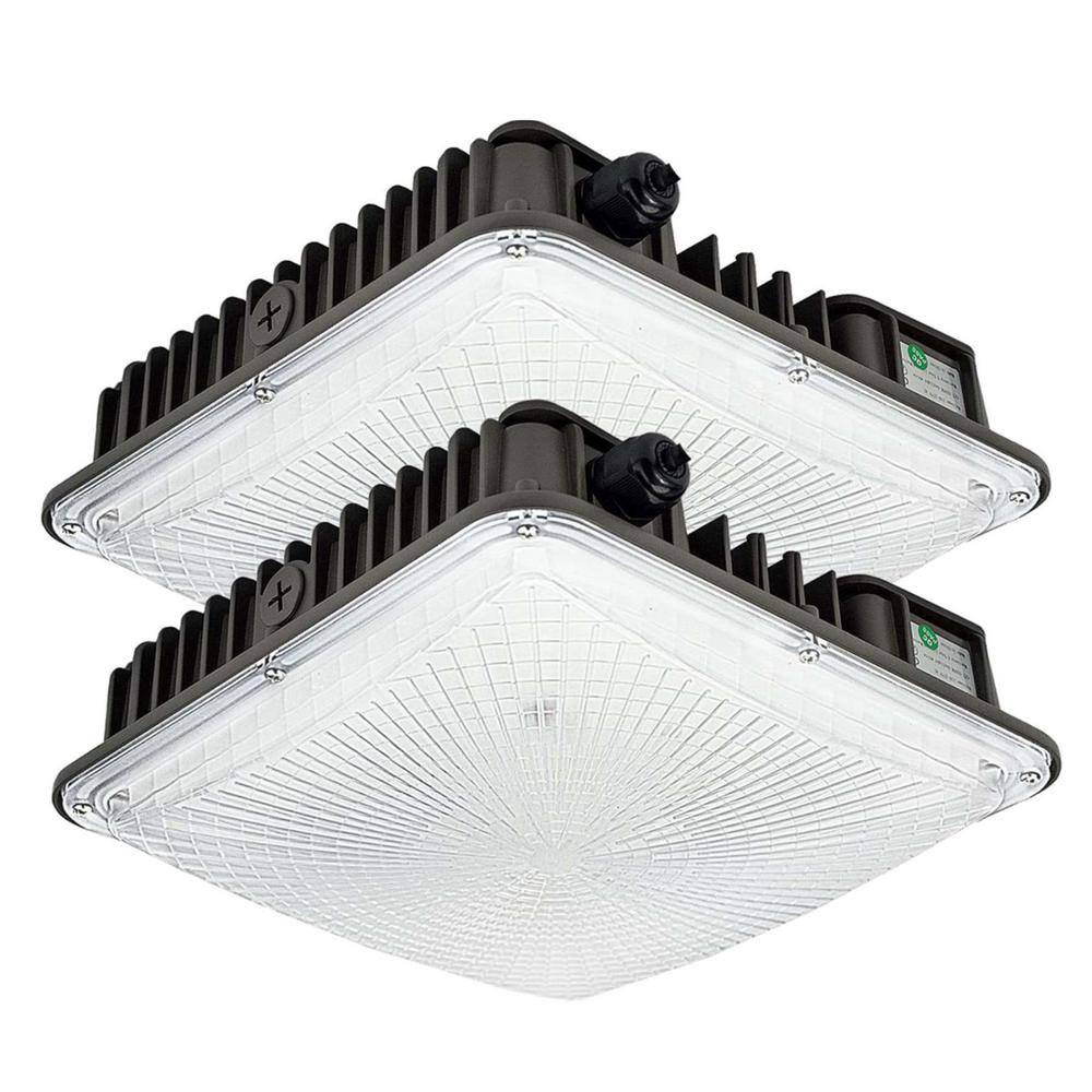 Honbei 350-Watt Equivalent Integrated LED Bronze Canopy Light Fixture ...