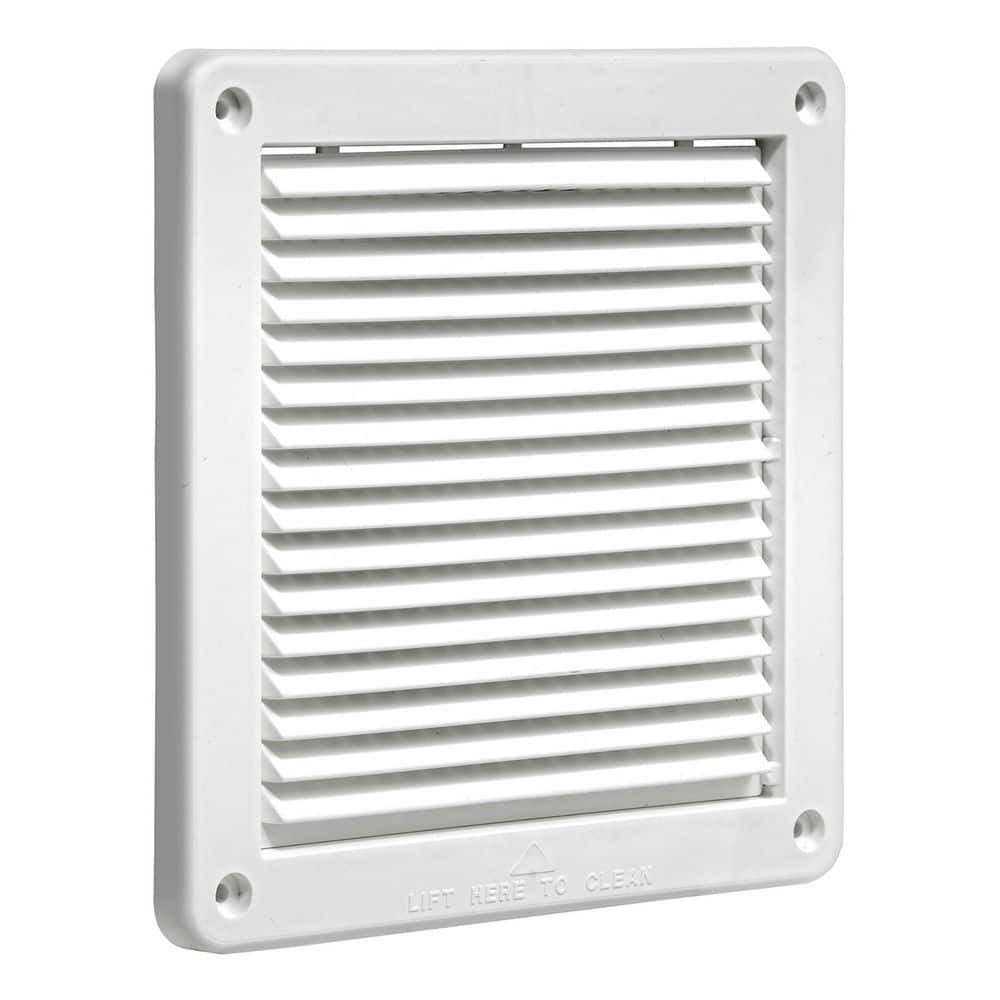 Lambro 6 in. White Plastic Fresh Air Intake Vent with Mini Louvers and ...