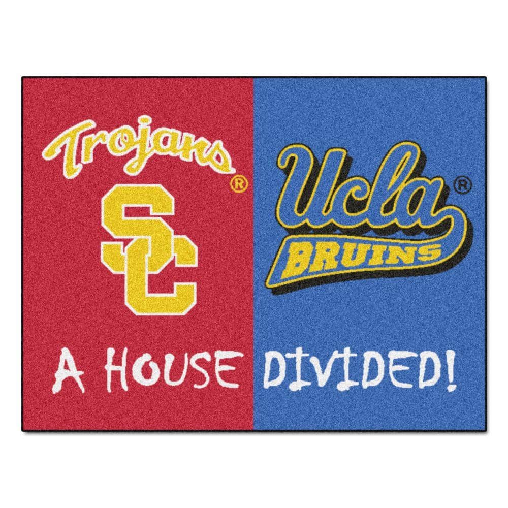 FANMATS NCAA USC/UCLA House Divided 3 ft. x 4 ft. Area Rug 8808 - The ...