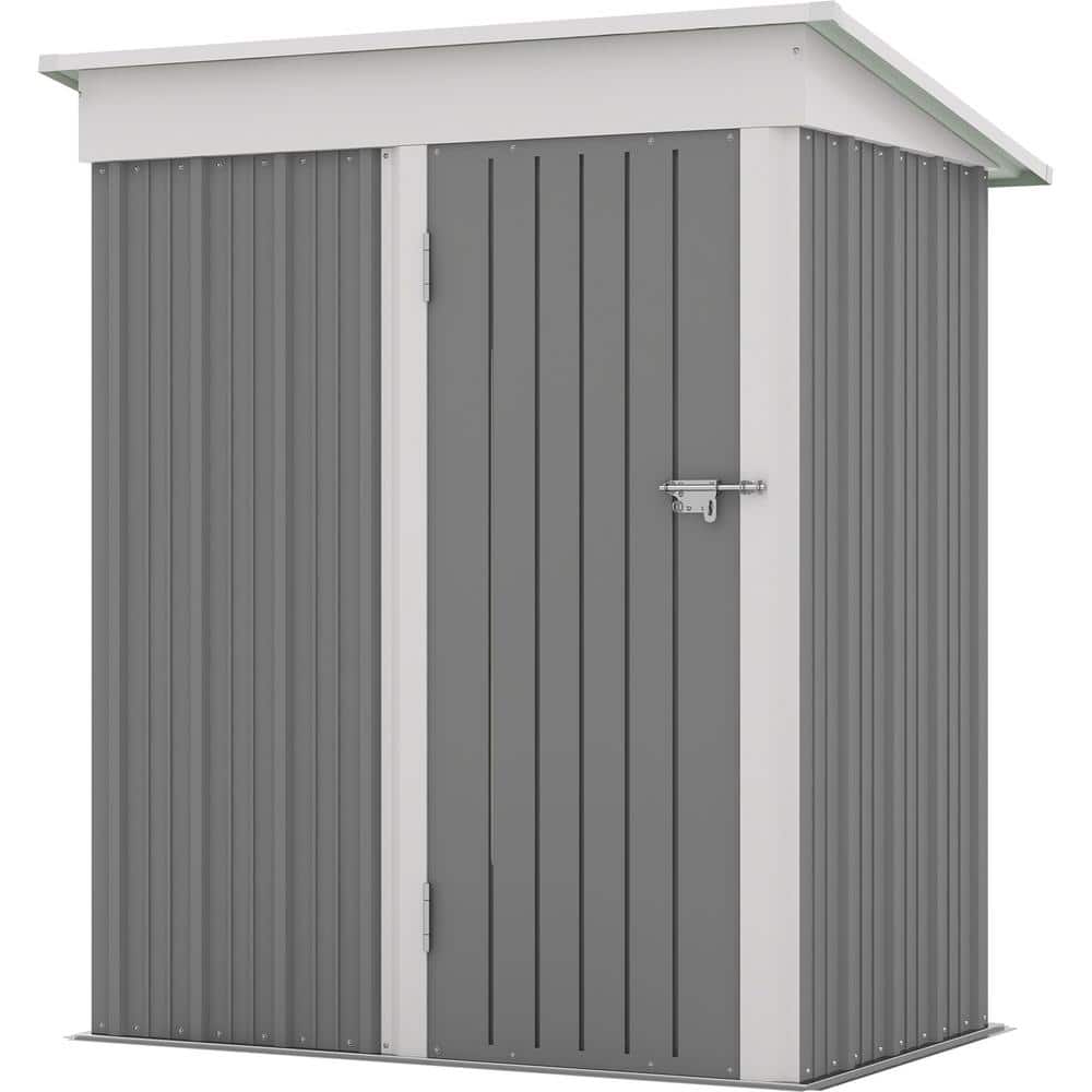 Reviews for Patiowell 5 ft. W x 3 ft. D Outdoor Storage Gray Metal Shed ...
