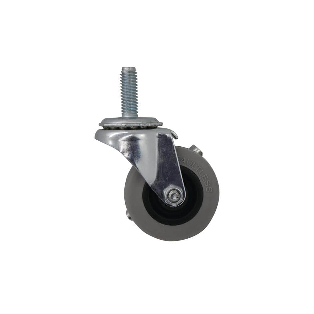 Shepherd 2 in. Gray Rubber Like TPR and Steel Swivel Threaded Stem ...