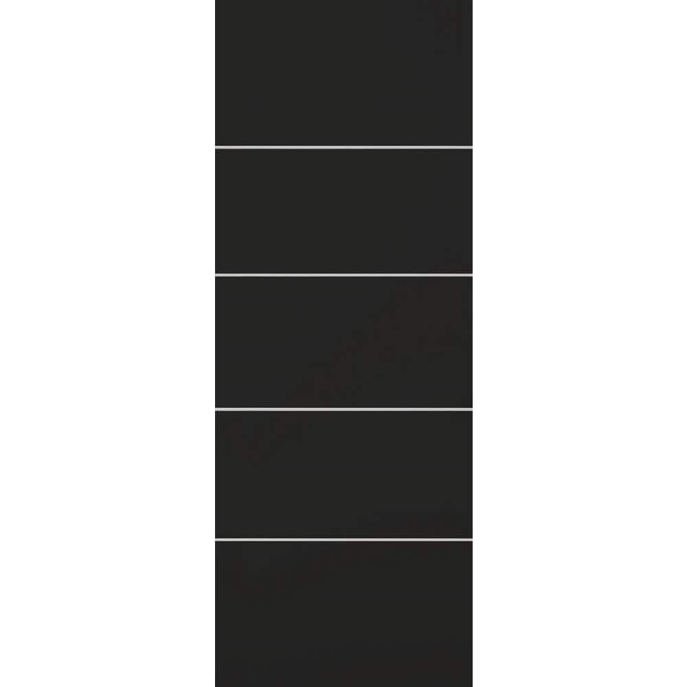 Belldinni Optima 4H 30 in. x 80 in. No Bore Black Matte Solid Composite Core Wood Interior Door ...