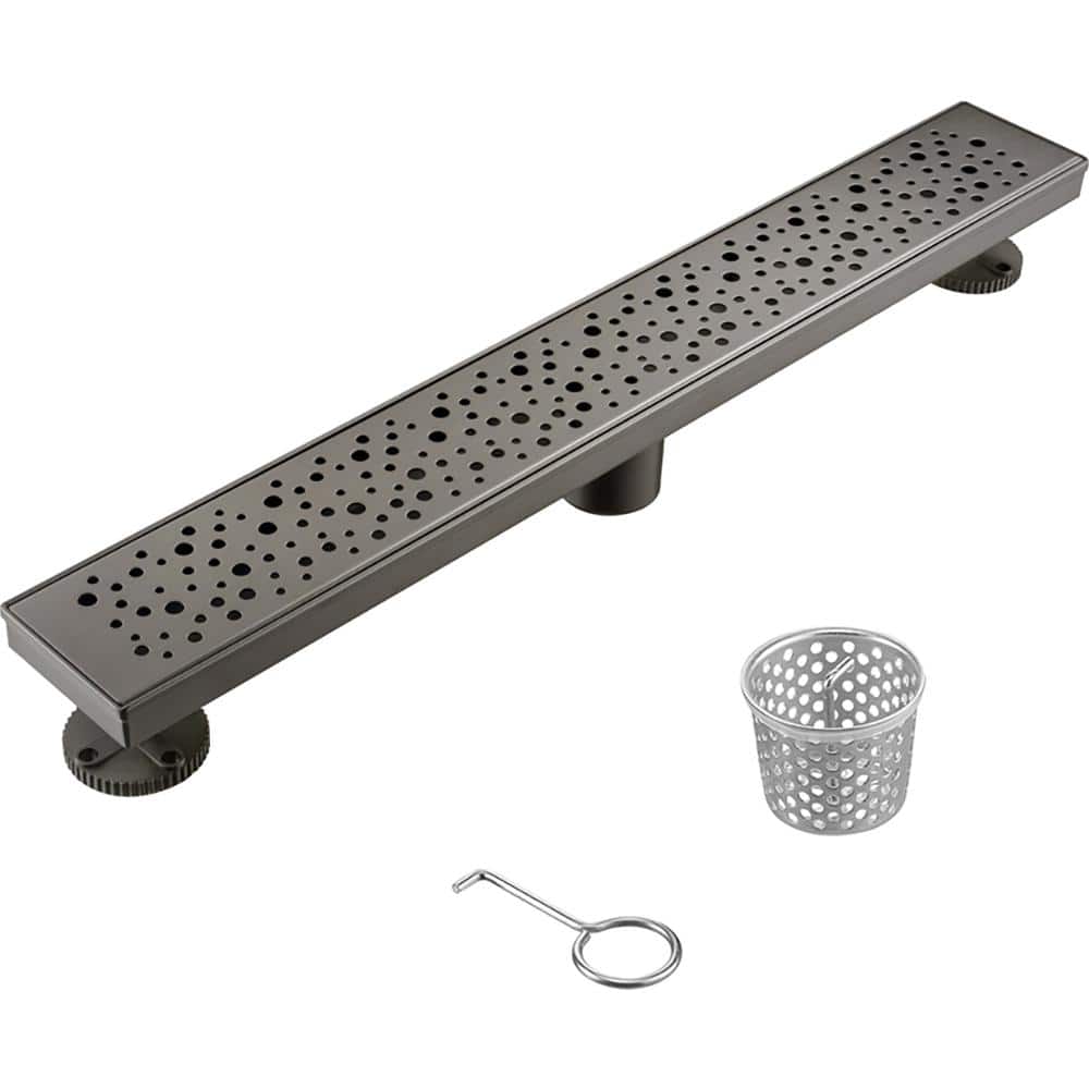 Elegante Drain Collection 24 in. Linear Stainless Steel Shower Drain ...