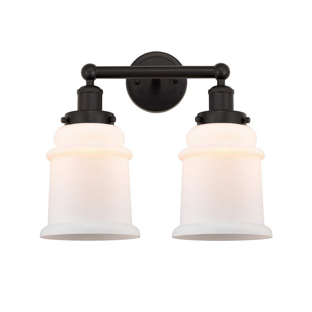 Innovations Canton 15 in. 2 Light Oil Rubbed Bronze, Matte White Vanity ...