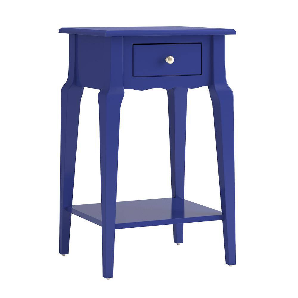 HomeSullivan 16.75 in. Blue 1-Drawer Wood Storage End Table 40E711A-TBN ...