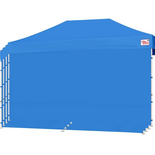 Tradesparker Series 10 ft. x 20 ft. Sky Blue Pop-Up Canopy Tent with 4 ...