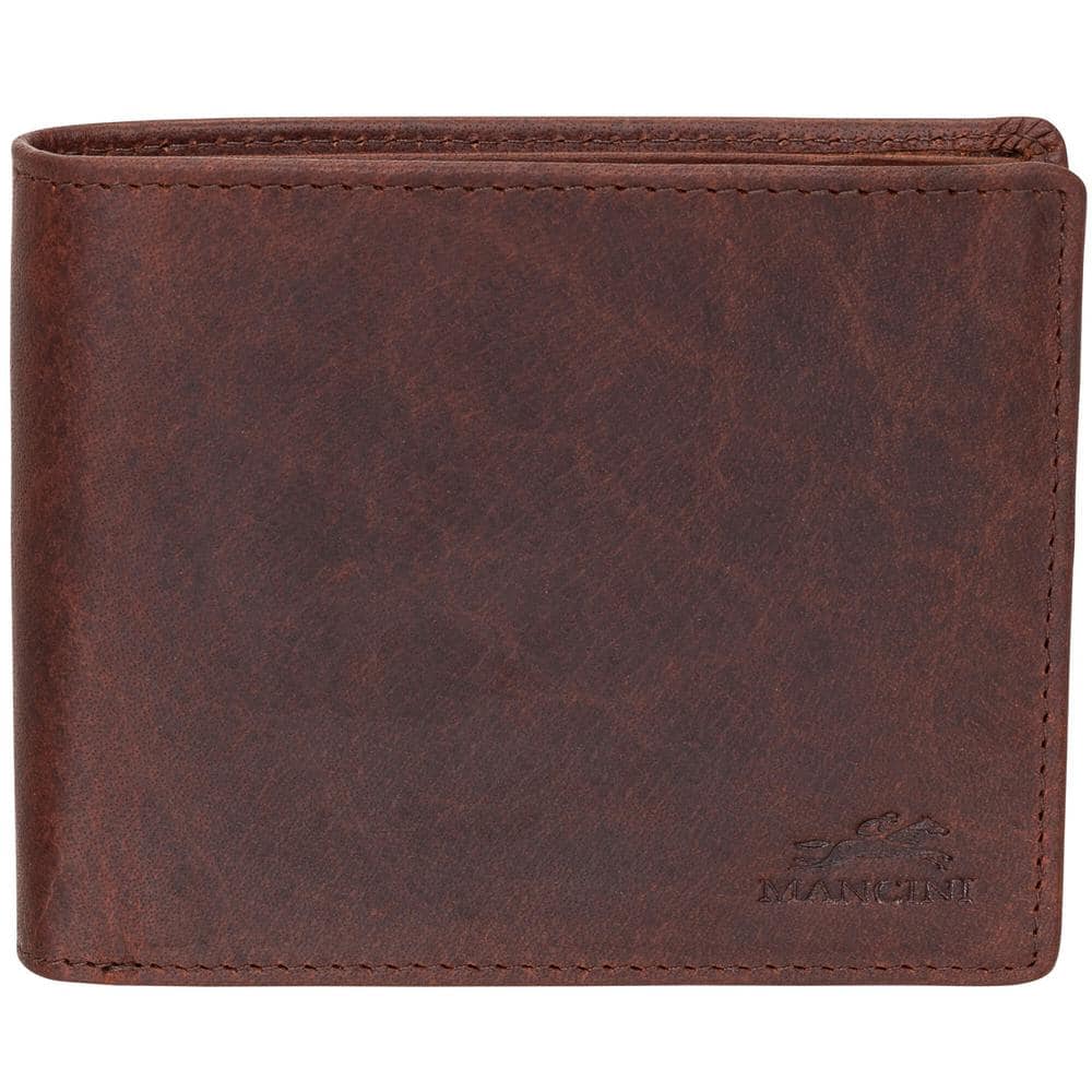 MANCINI Buffalo RFID Secure Wallet with Coin Pocket 99-54151-Brown ...