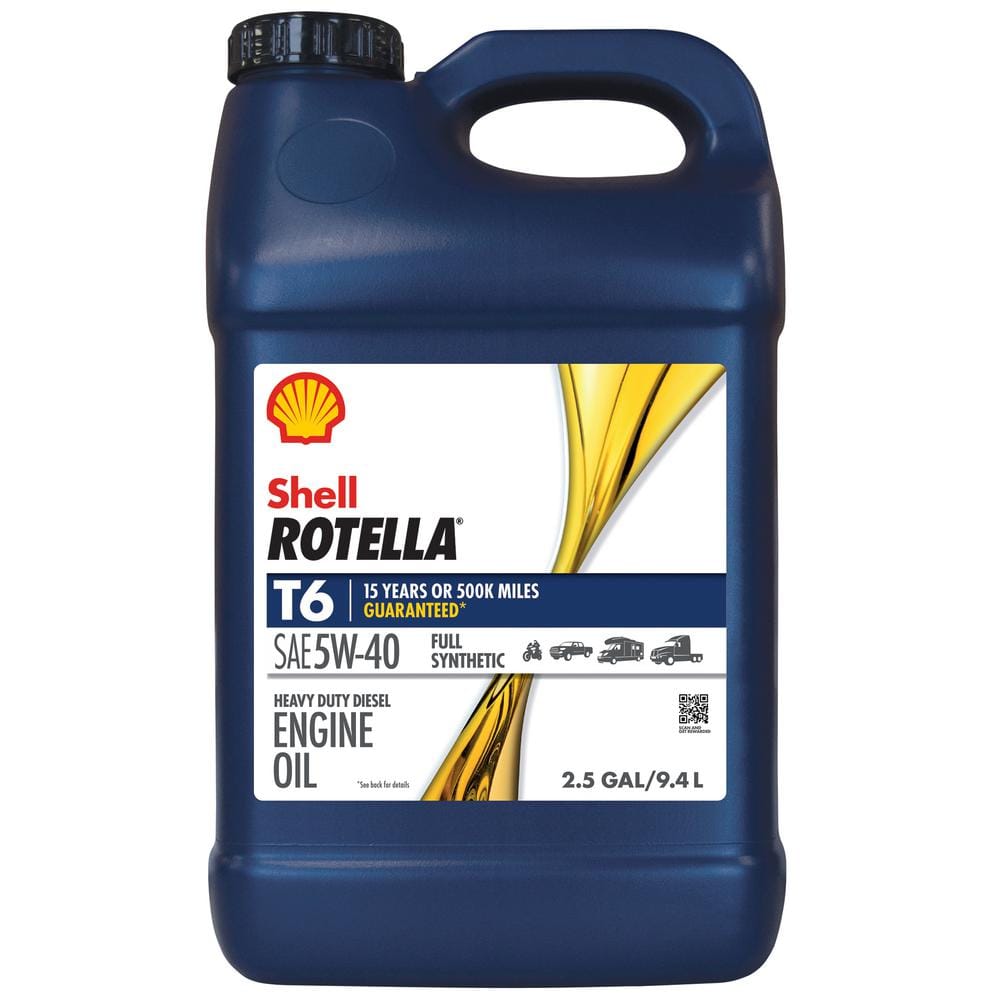 Shell Rotella T6 Full Synthetic SAE 5W-40 Diesel Motor Oil 2.5 Gal ...