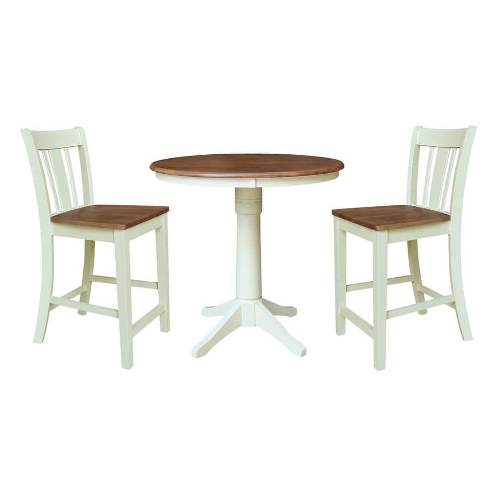 International Concepts Olivia 3-Piece 36 in. Round Hickory/Shell Solid ...