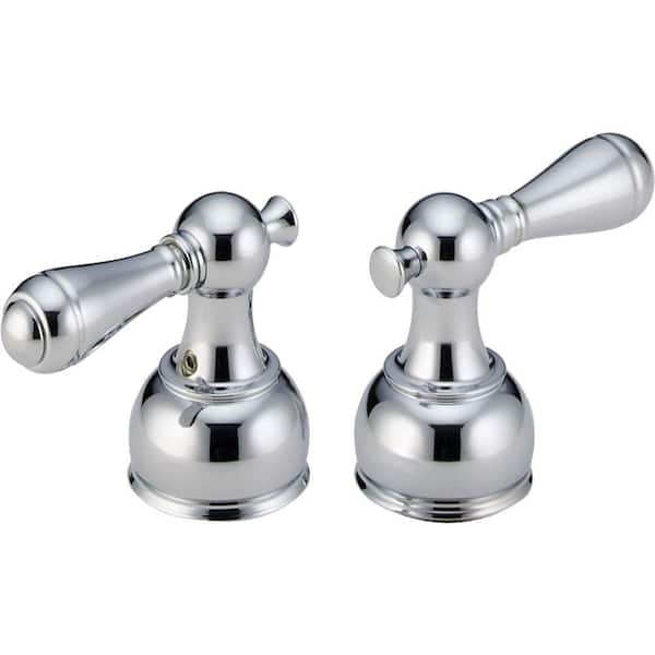Delta Traditional Lever Handles in Chrome for 2-Handle Faucets (2-Pack ...