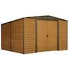 Arrow Woodridge 10 ft. W x 12 ft. D Wood-grain Galvanized Metal Storage ...