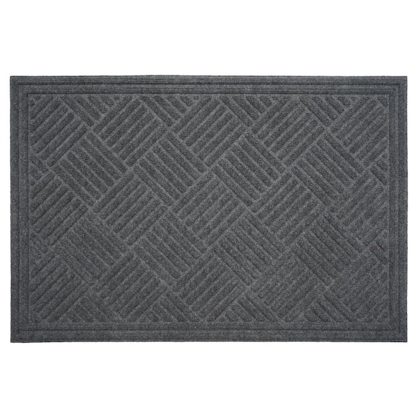 Calloway Mills Chess Ribbed Gray 24 in. x 36 in. Indoor/Outdoor Doormat ...