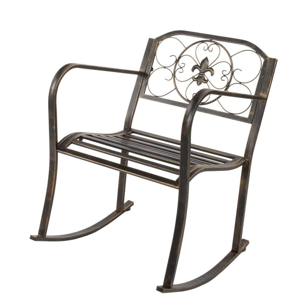 Karl home Metal Outdoor Rocking Chair 517829442015 - The Home Depot