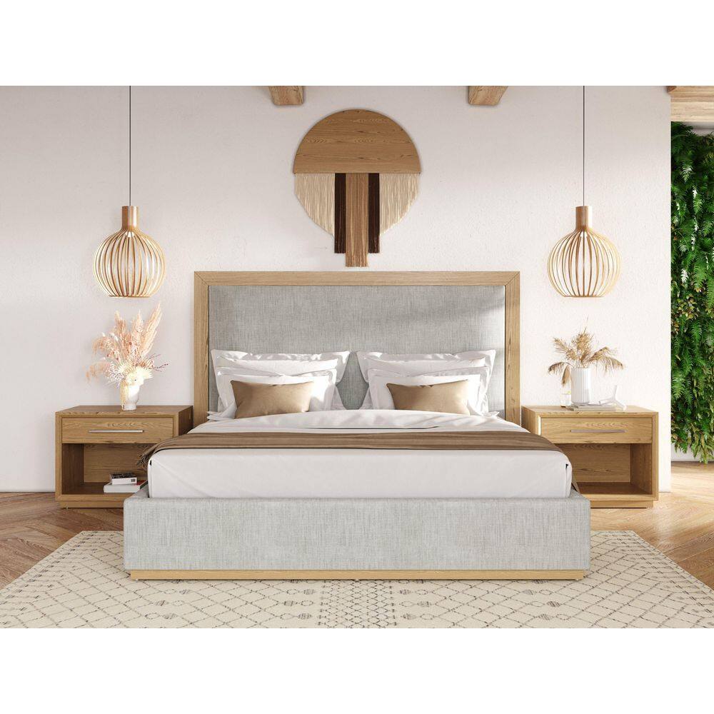 MR MODREST Nova Domus Santa Barbara Modern Gray Wood Frame Queen ...
