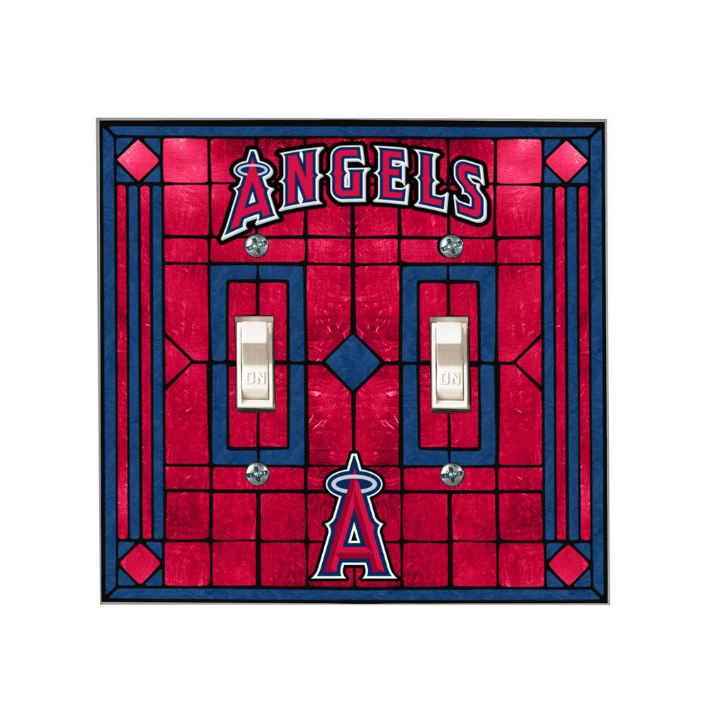 The Memory Company MLB Angels 2-Gang 2 Duplex Dbl Lightswitch Cover MLB ...