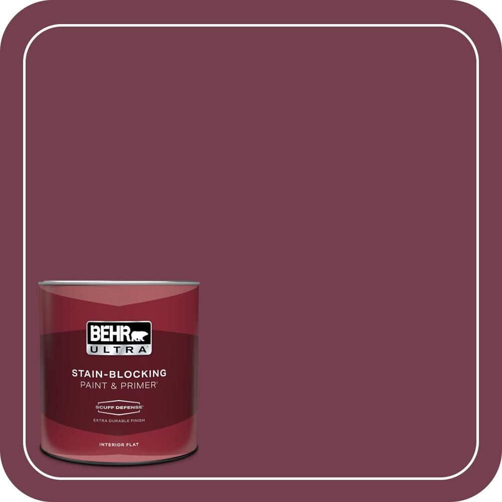 BEHR ULTRA 1 qt. #T11-4 Blood Rose Extra Durable Flat Interior Paint ...