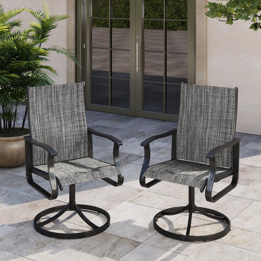 ELPOSUN 360° Swivel Rocking Outdoor Dining Chair-Low-Back Design for ...