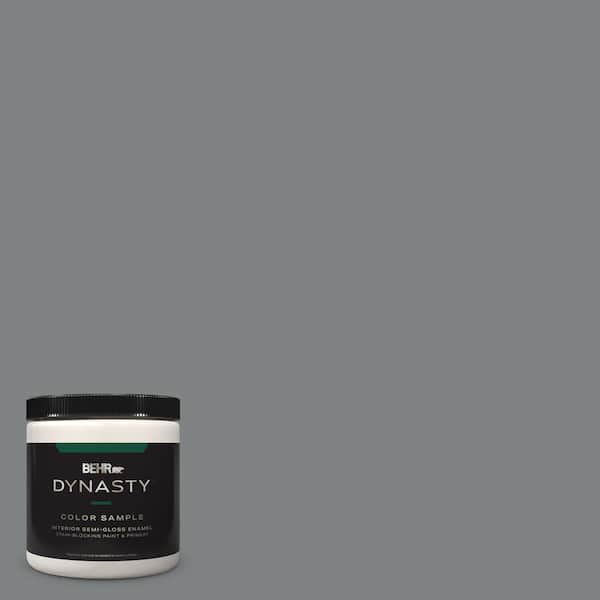 BEHR DYNASTY 8 oz. #PPU26-03 Legendary Gray Semi-Gloss Enamel Stain ...