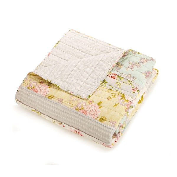 Jessica Simpson Mels Blue Cotton Twin Quilt A040519BLNAE - The Home Depot