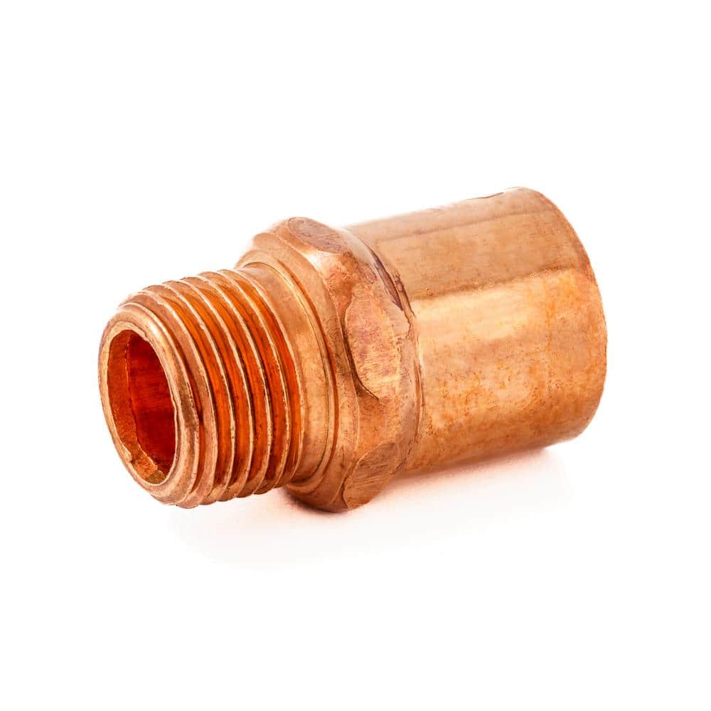 Everbilt 3/4 in. x 1/2 in. Copper Pressure Cup x MPT Male Adapter ...