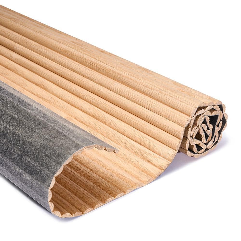 Pole-Wrap 47 in. x 94 in. Unfinished Oak Flexible Panel Board Half ...