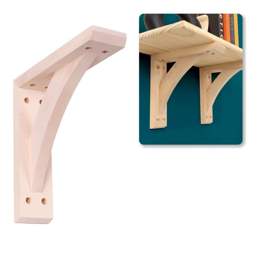 Waddell Craftsman Bracket 2.25 in. x 9 in. x 9 in. Unfinished Hardwood ...