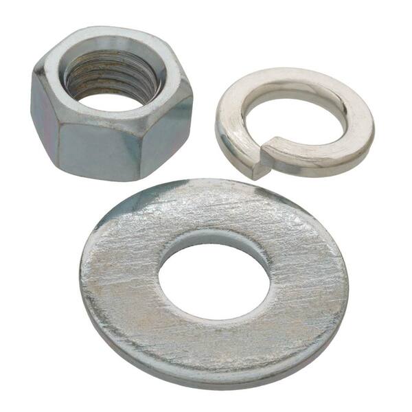 Everbilt 5 8 in. Zinc Plated Create a Bolt with Nuts Washers Lock Washers 4 of Each Piece 803562
