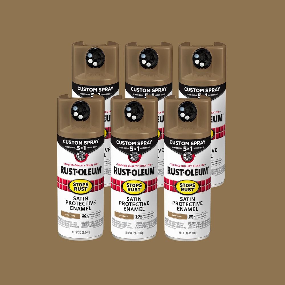 Rust-Oleum Stops Rust 12 oz. Custom Spray 5-in-1 Satin Dark Taupe Spray ...