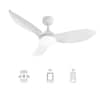 CARRO Daisy 45 in. LED Indoor White Smart Ceiling Fan with Dimmable ...