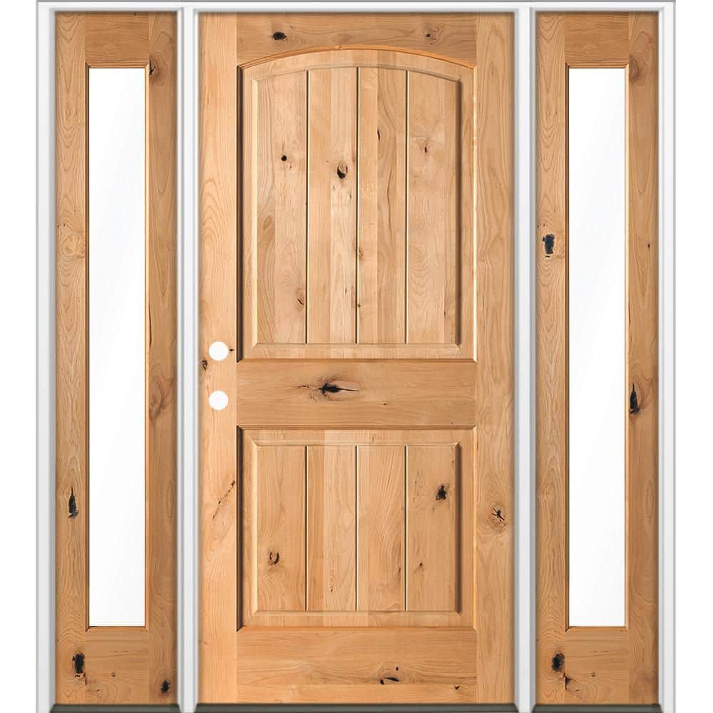 Reviews for Krosswood Doors 58 in. x 80 in. Knotty Alder Arch Top Right ...