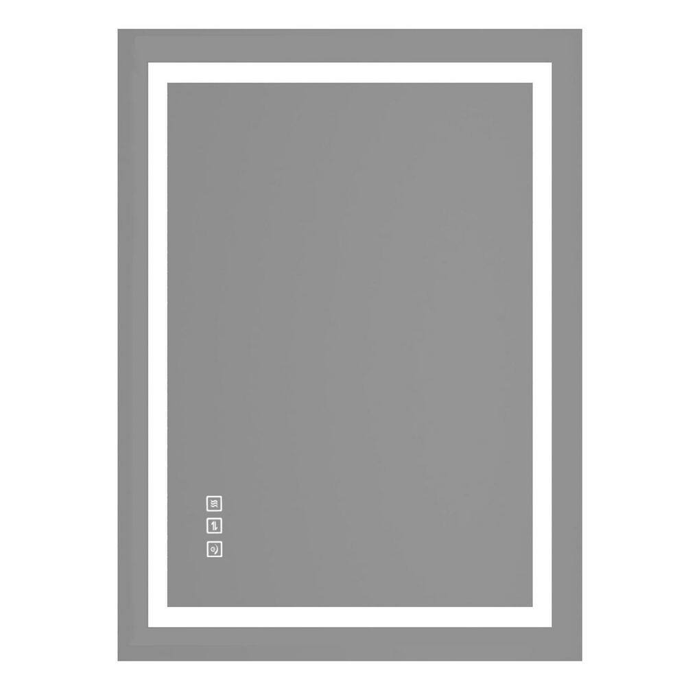 ORGANNICE 30 in. W x 36 in. H Rectangular Frameless LED Light Anti-Fog ...