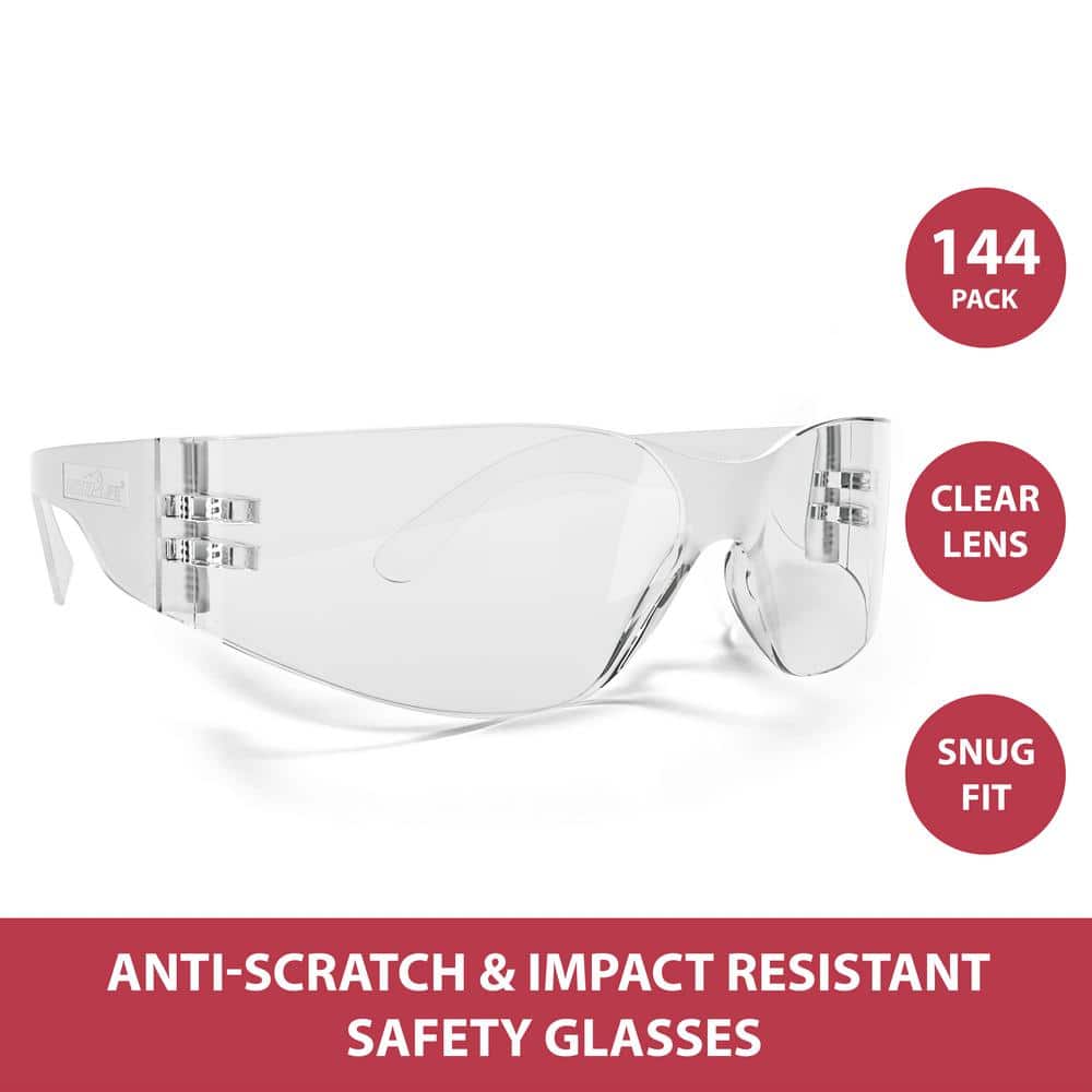 Bison Life Clear Lens Clear Frame Safety Glasses Anti Scratch Impact