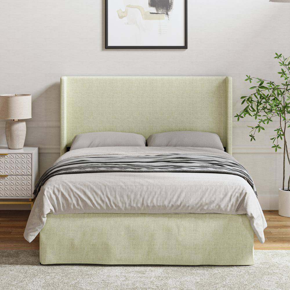 JAYDEN CREATION Raymond 2-Piece Ivory Wingback Design Queen Bedroom Set ...