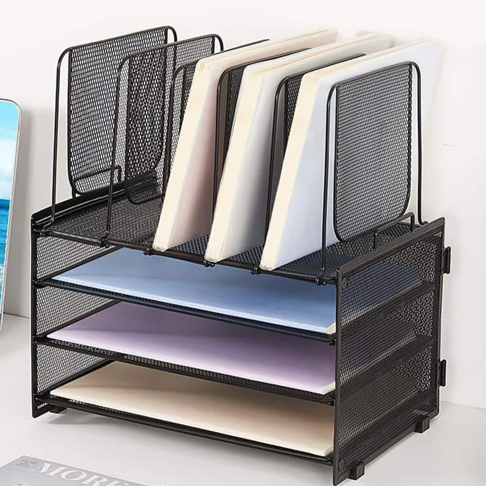 Desk Organizers and Accessories, Black, 9.05 in. D x 12.6 in. W x 14.17 ...