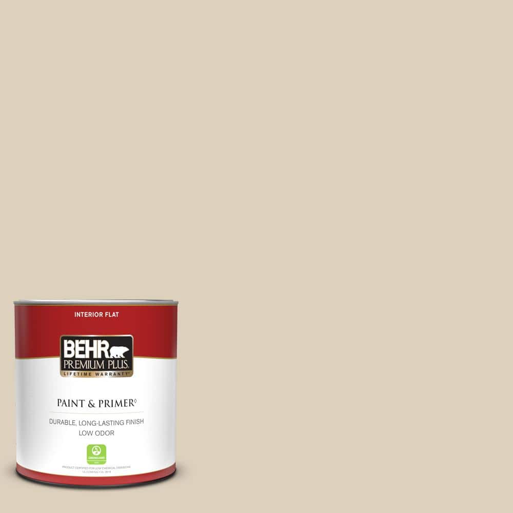 BEHR PREMIUM PLUS 1 qt. #OR-W07 Spanish Sand Flat Low Odor Interior ...
