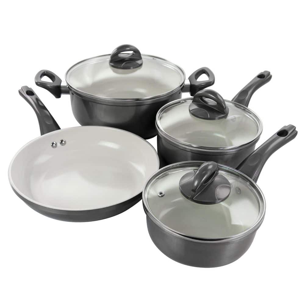 Gibson Home Hestonville 7 Piece Aluminum Nonstick Cookware Set in Grey ...