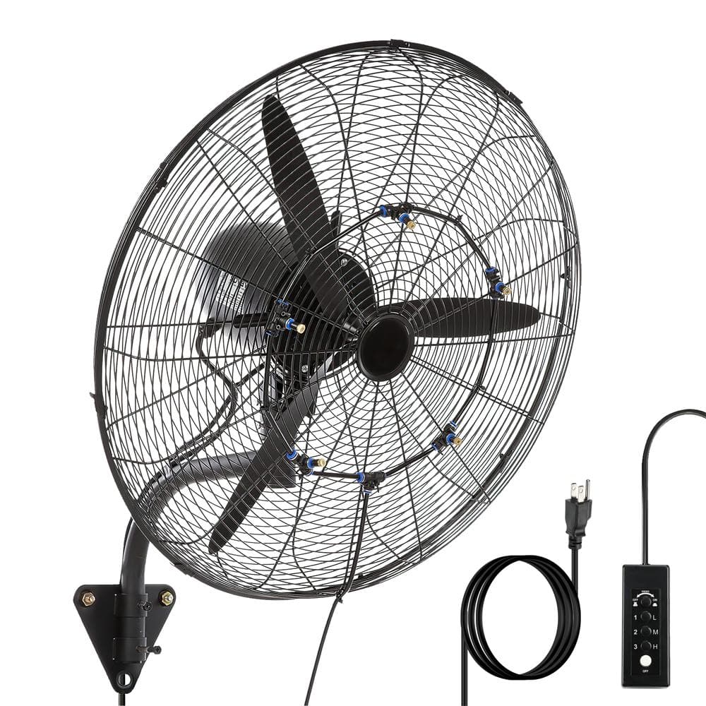 Kahomvis 24 in. 3 Fan Speeds Indoor Outdoor High Velocity Misting Wall ...
