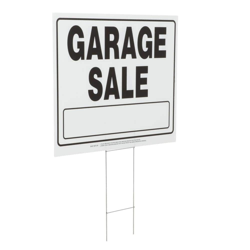 Everbilt 20 in. x 24 in. Corrugated Plastic Garage Sale Yard Sign and ...