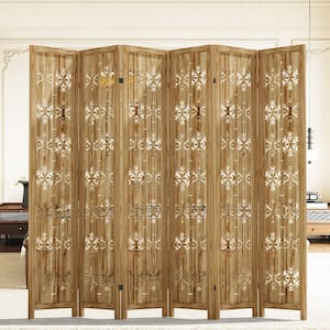 67 in. Wood 3-Panel Portable Room Divider Panels Freestanding Folding ...