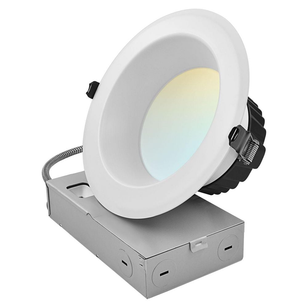 LUXRITE 6 In. Integrated LED Commercial Recessed Light J-Box 5CCT 30/40 ...