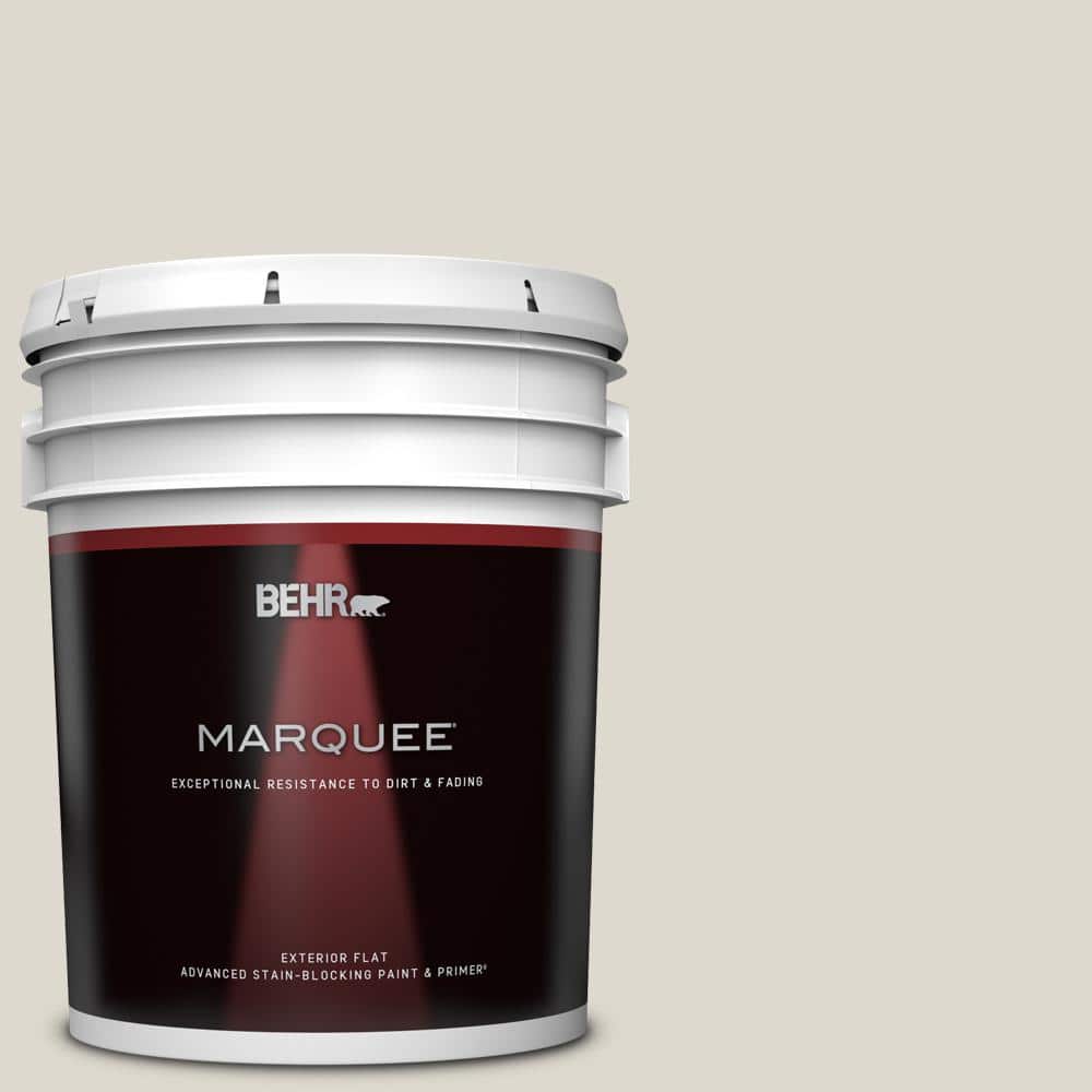 BEHR MARQUEE 5 gal. #N320-1 Campfire Ash Flat Exterior Paint & Primer ...
