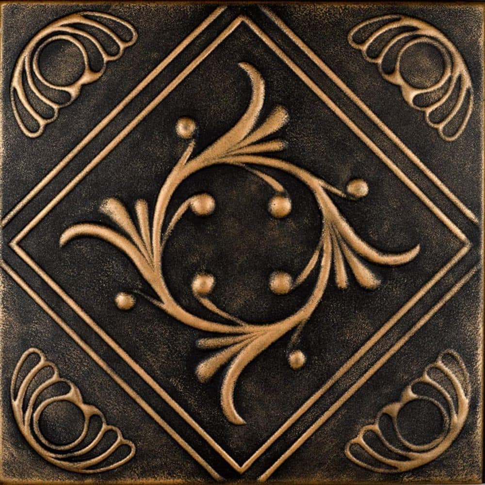 A La Maison Ceilings Diamond Wreath Black Gold 1.6 ft. x 1.6 ft ...