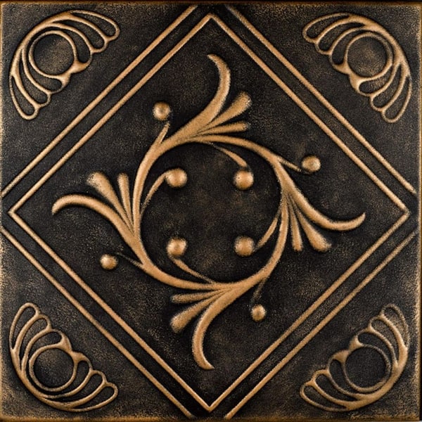 A La Maison Ceilings Diamond Wreath Black Gold 1.6 ft. x 1.6 ft ...