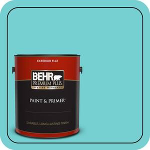 BEHR PREMIUM PLUS 8 oz. #P460-3 Soft Turquoise Semi-Gloss Interior ...