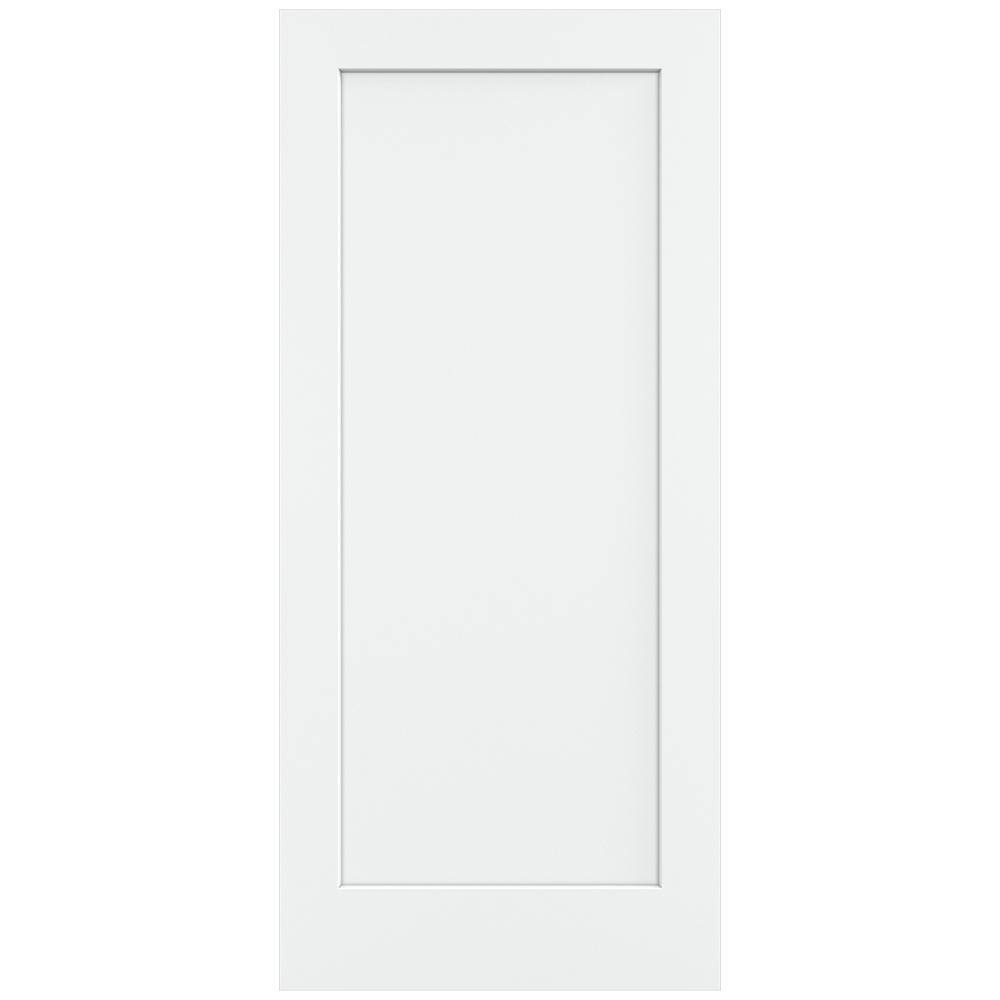 JELD-WEN 36 in. x 80 in. Madison White Painted Smooth Solid Core Molded ...