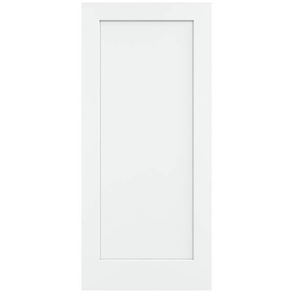 JELD-WEN 36 in. x 80 in. Madison White Painted Smooth Solid Core Molded ...