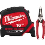 Milwaukee 25 ft. x 1-1/16 in. Compact Wide Blade Tape Measure with LED ...